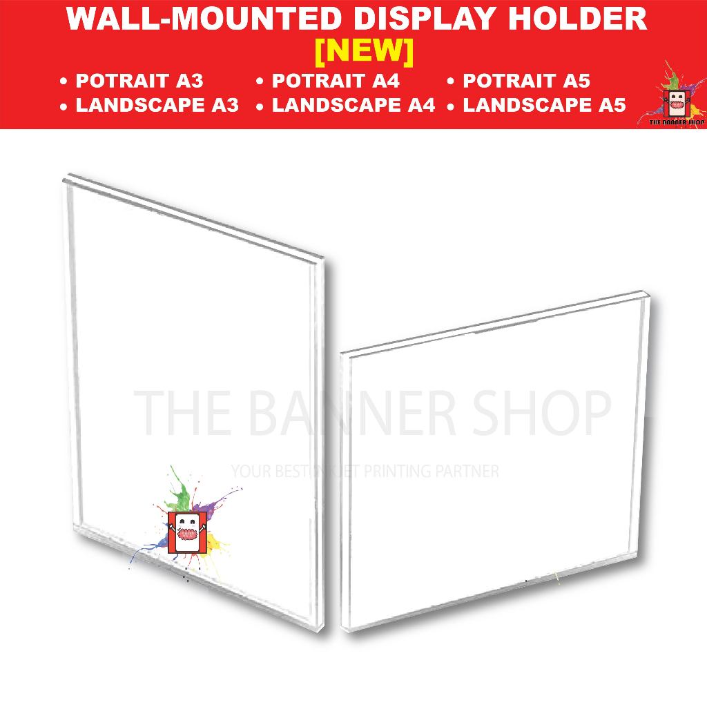 A3 A4 A5 Acrylic Wall Display, Acrylic Frame Slot In Memo Document Menu ...