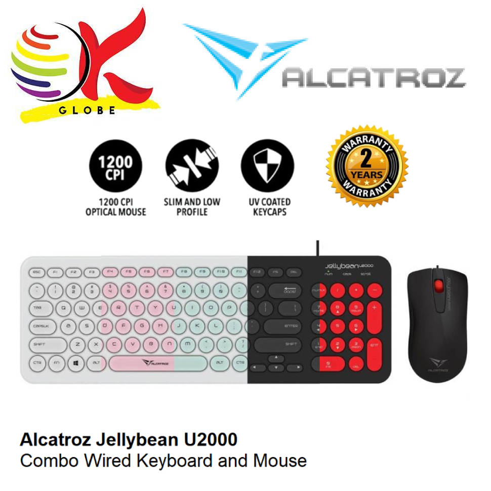 ALCATROZ JELLYBEAN U2000 USB WIRED KEYBOARD AND MOUSE COMBO SET FOR ...