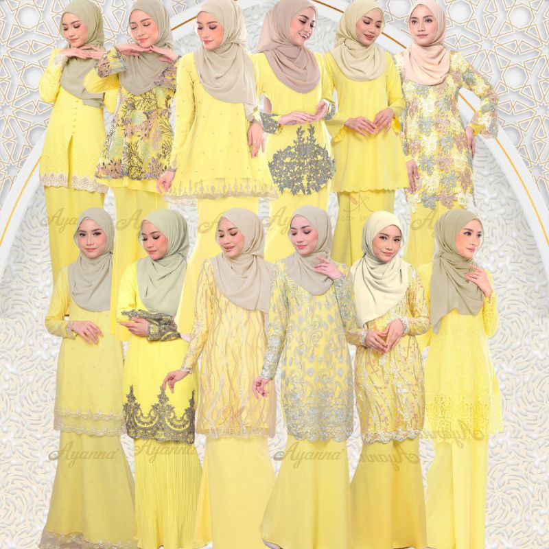 YELLOW PLUS SIZE KURUNG / BAJU RAYA / READY STOCK / BAJU KURUNG MODEN ...