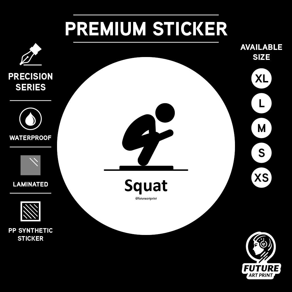 Toilet Restroom Tandas. Premium Sticker Round Sign Signage. Pure White ...