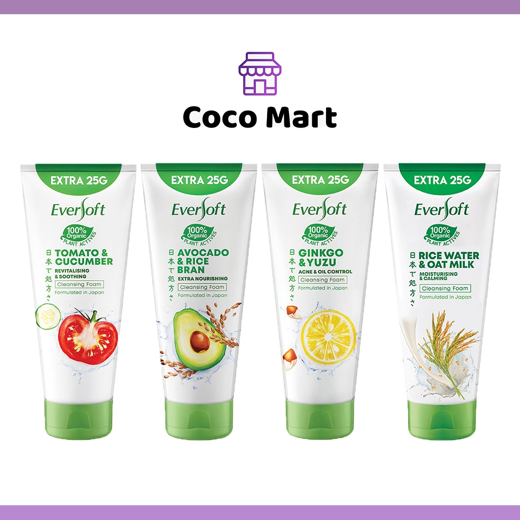 Eversoft Facial Cleanser 195g (Tomato and Cucumber/Avocado and Rice ...