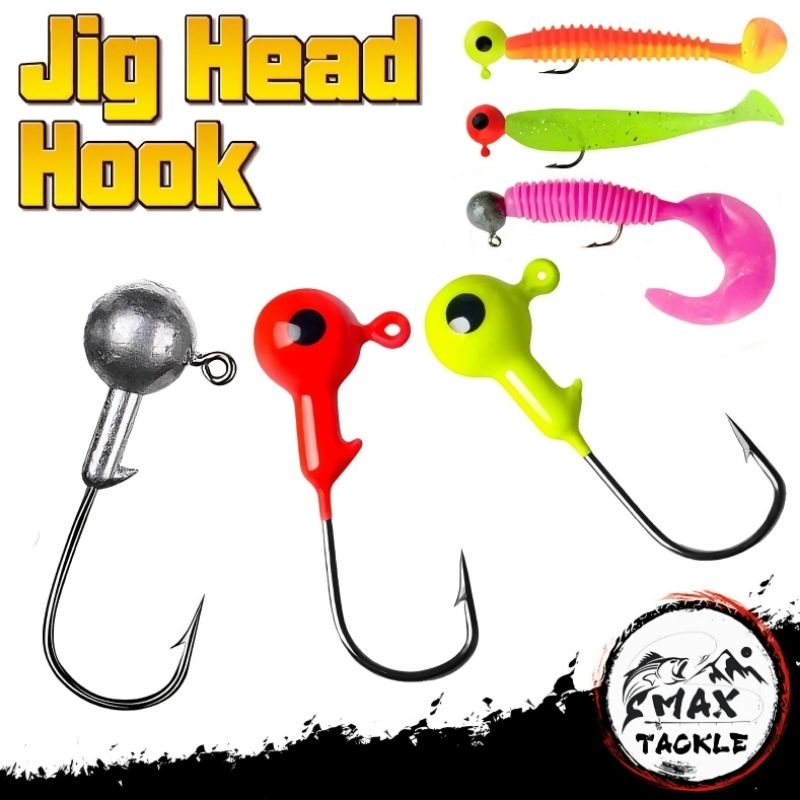 【MAX.T】Jig Head Fishing Hook Softplastic casting Matakail mancing ...