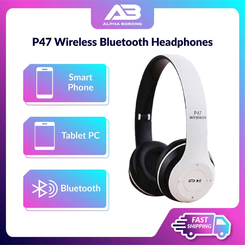 Alpha Borong P47 Wireless Bluetooth Headphones Headset P47 Bluetooth Gaming Headphone Wireless ...