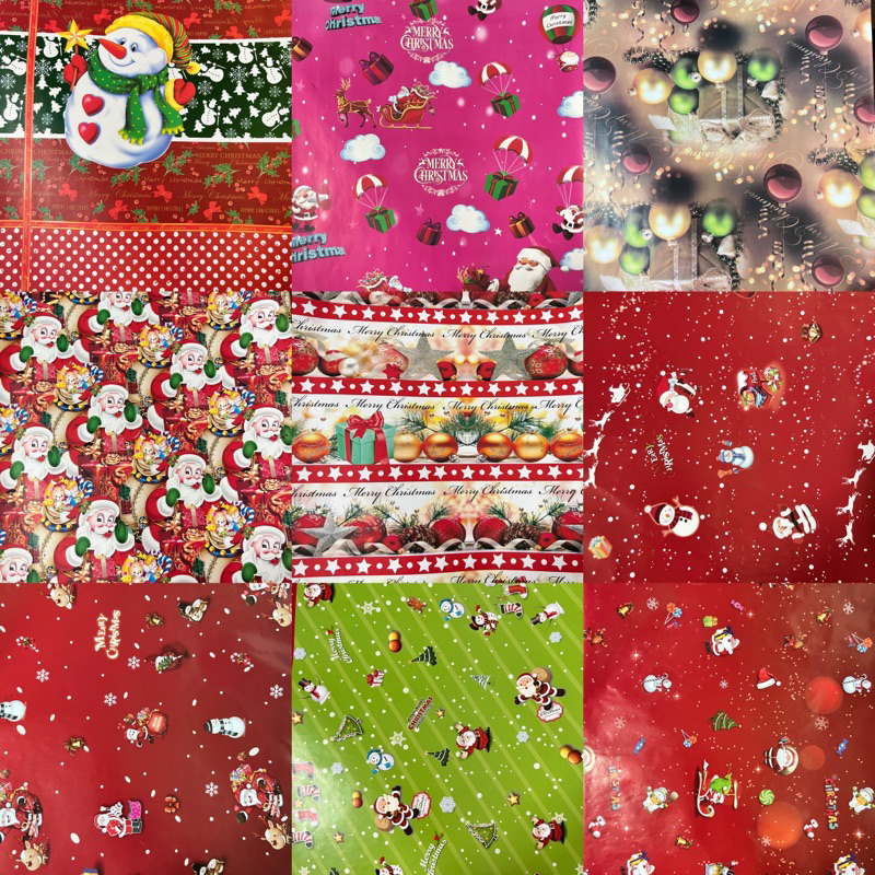 10pcs Merry Christmas wrapping paper/Wrapping paper | Shopee Malaysia