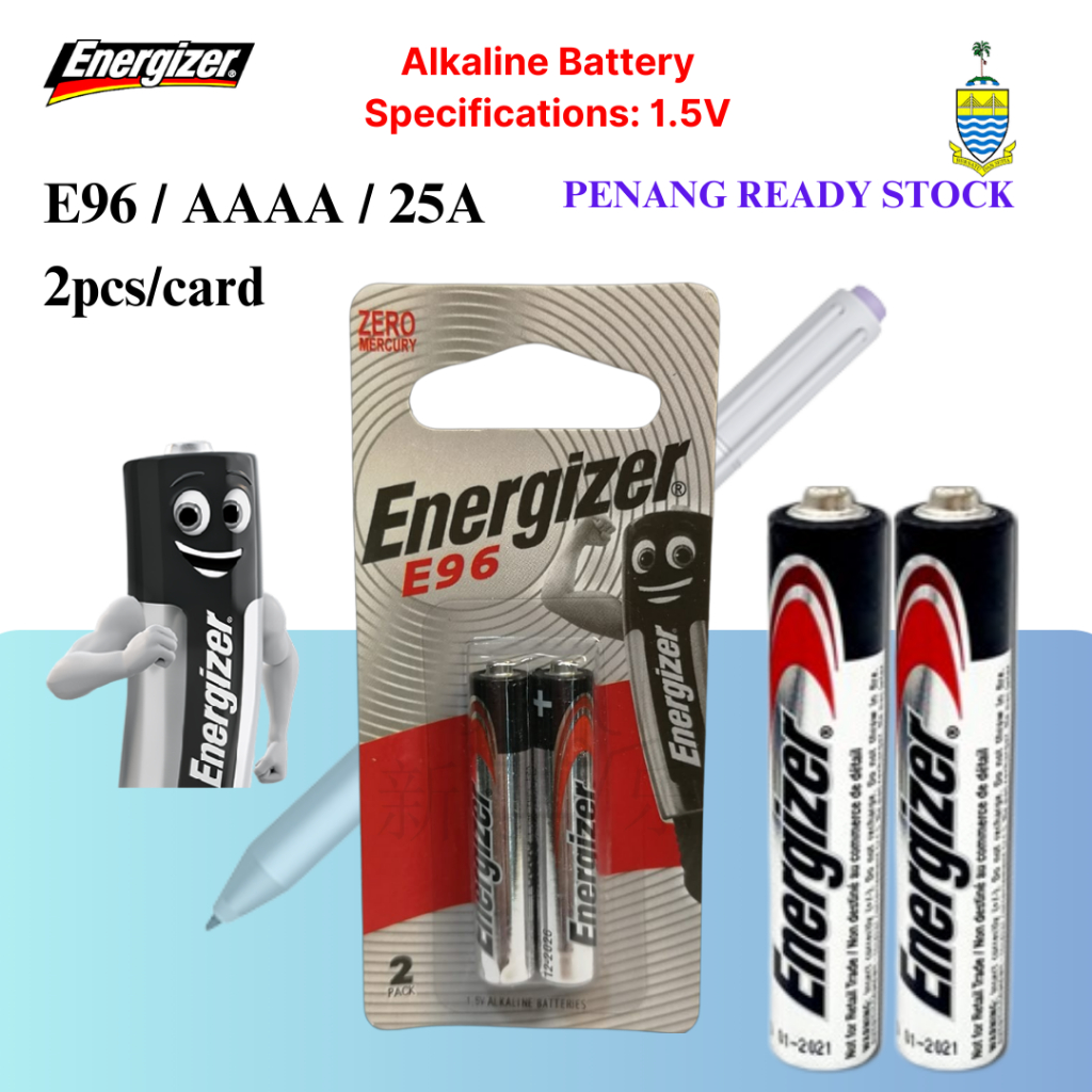Energizer E96 Original Alkaline Battery 1.5v AAAA 25A LR61 LR8D425 电池 ...