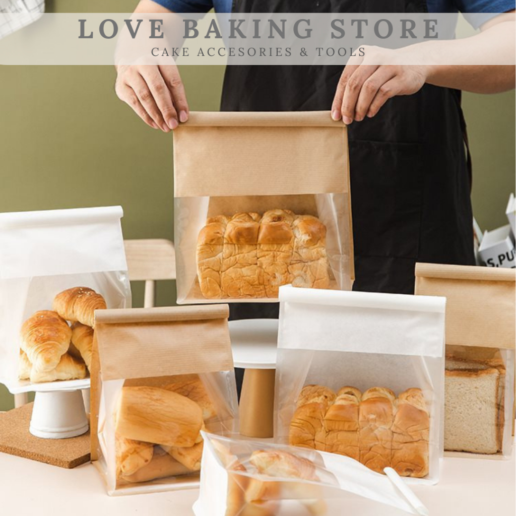 LBS • Toast Bag Transparent Paper Bag Croissant Bag Loaf Bread Bag Roti ...