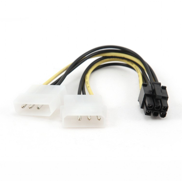 Dual 4 Pin Female To 6 Pin Male PCIE VGA Power Cable Adapter | Shopee ...
