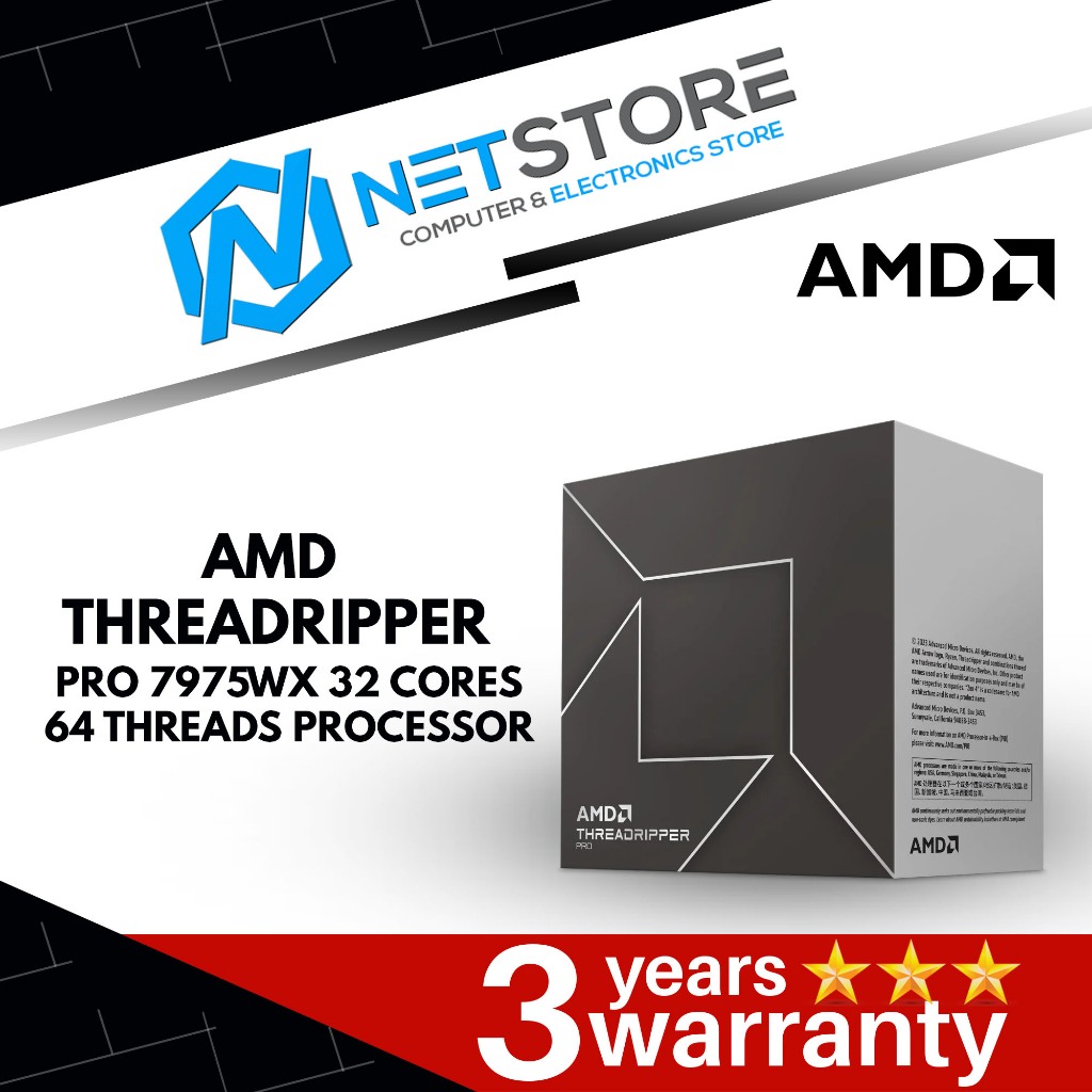 AMD RYZEN THREADRIPPER PRO 7975WX 32 CORES 64 THREADS PROCESSOR - 100 ...