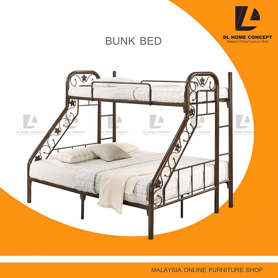 DL Home Concept Metal Bunk Bed/Double Decker Queen+Single Size | Shopee ...