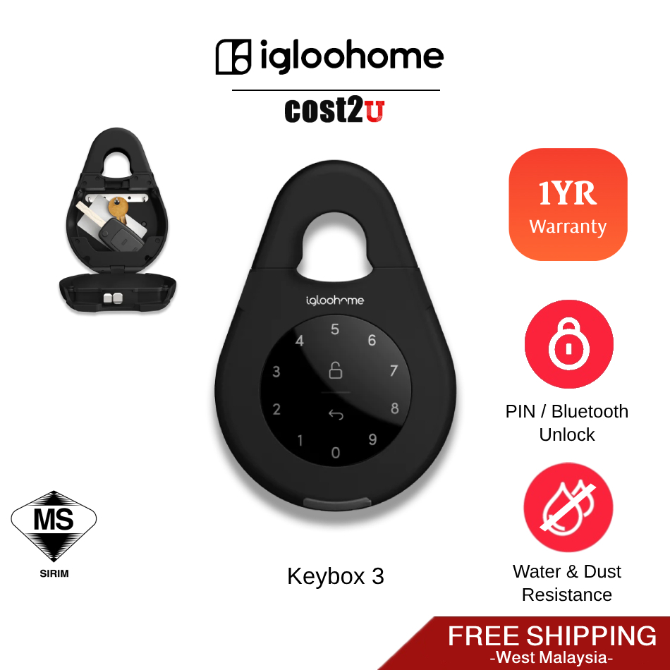 igloohome Smart Keybox 3 | IGK3 Bluetooth Lock Box Pin Padlock ...