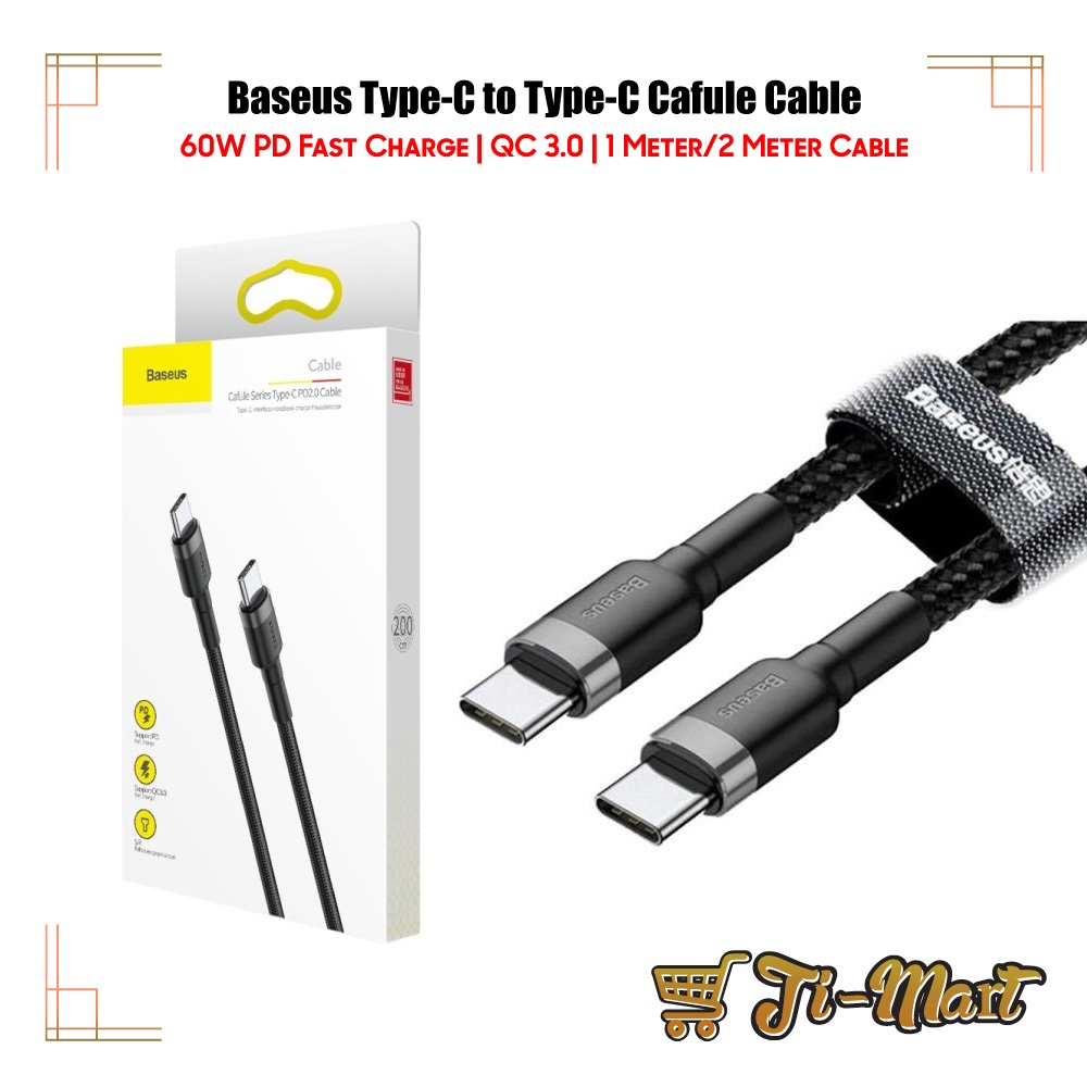 Baseus Cafule PD2.0 60W flash charging USB For Type-C Cable (20V 3A ...
