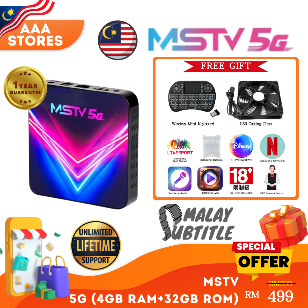 Ready Stock 2023 Malay Version MSTV 5G Support Full Malay Subtitles 4GB ...