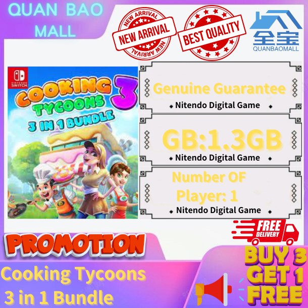 Cooking Tycoons - 3 in 1 Bundle 烹饪大亨3合1 (Nintendo Switch)Muat turun ...