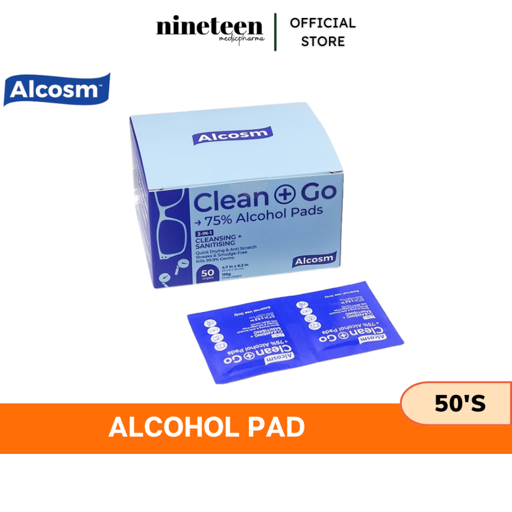 ALCOSM 75% Classic Alcohol Pads / Alcohol Wipes / Wet Wipes / Wet ...