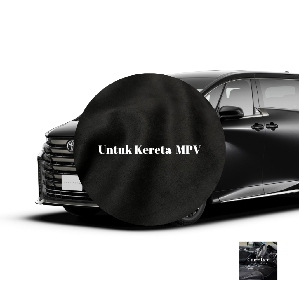 Flexible Alcantara HITAM untuk bumbung kereta car roof Headliner dengan ...