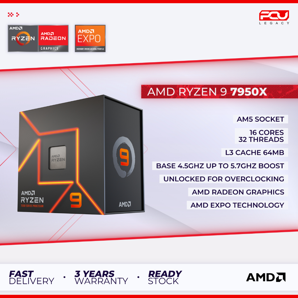 # PCU LEGACY # AMD RYZEN 9 7900 7900X 7950X 7900X3D 7950X3D / AM5 ...