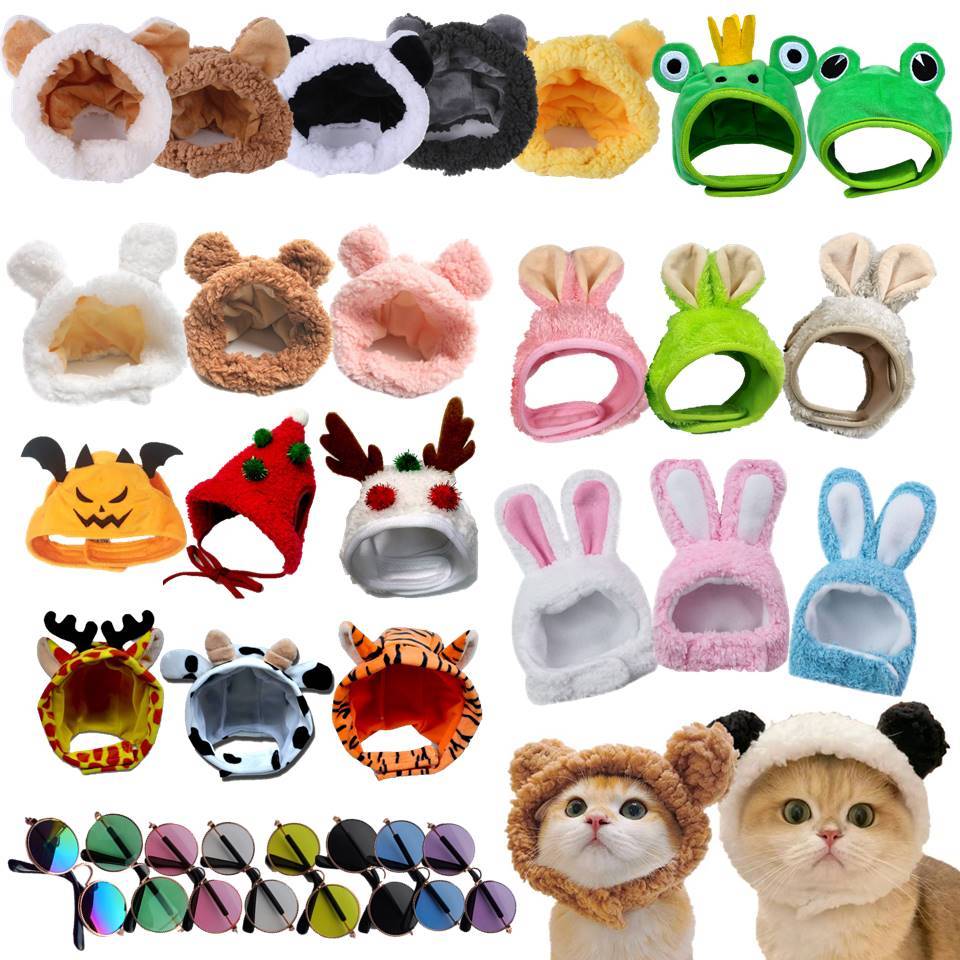 Soft cute Cat Headgear Pet Cat Dog Headdress Cute Funny Pet Hat ...