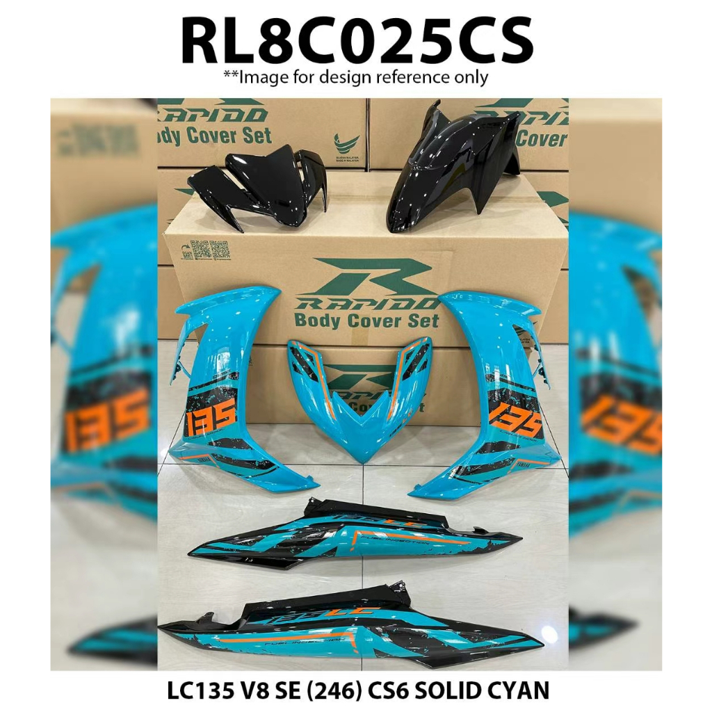 Rapido Cover Set Yamaha LC135 V8 SE (246) Blue Grey White CS6 Solid Cyan Motor Body Set LC135 V ...