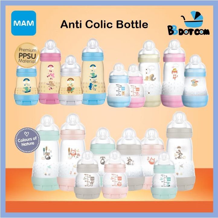 MAM Botol Susu Easy Start Anti-Colic Newborn Infant Baby Feeding Bottle ...