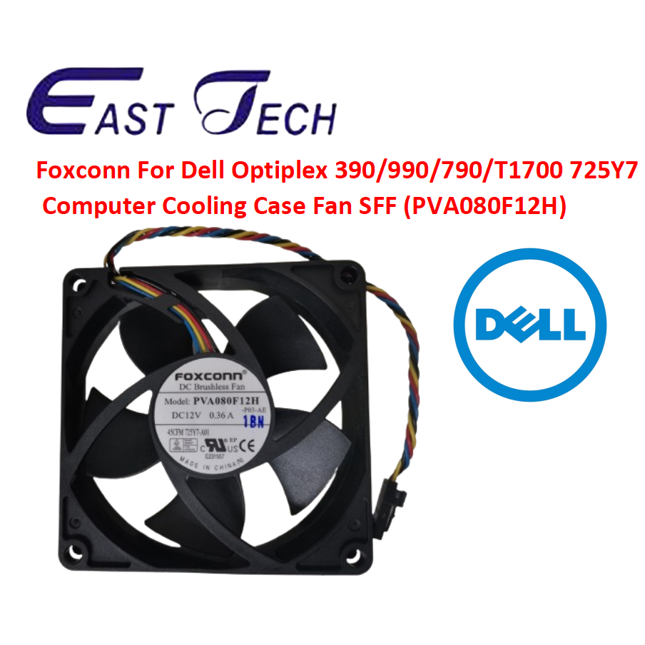 Foxconn Dell Optiplex 390/990/790/T1700 725Y7 4wire 5pin connector Computer Cooling Case Fan SFF ...