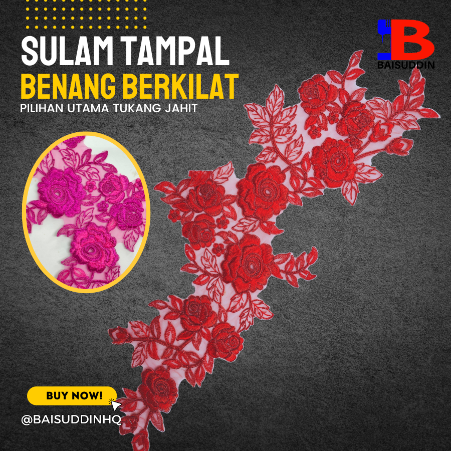 Lace Tampal Sulam Renda Besar Bunga / Embroidery Patch | Shopee Malaysia