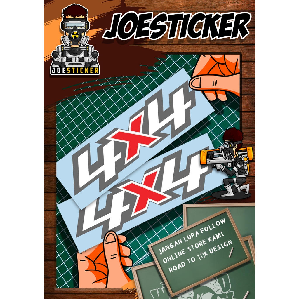 sticker 4x4 saiz 10.5x3inci (harga untuk sepasang) | Shopee Malaysia