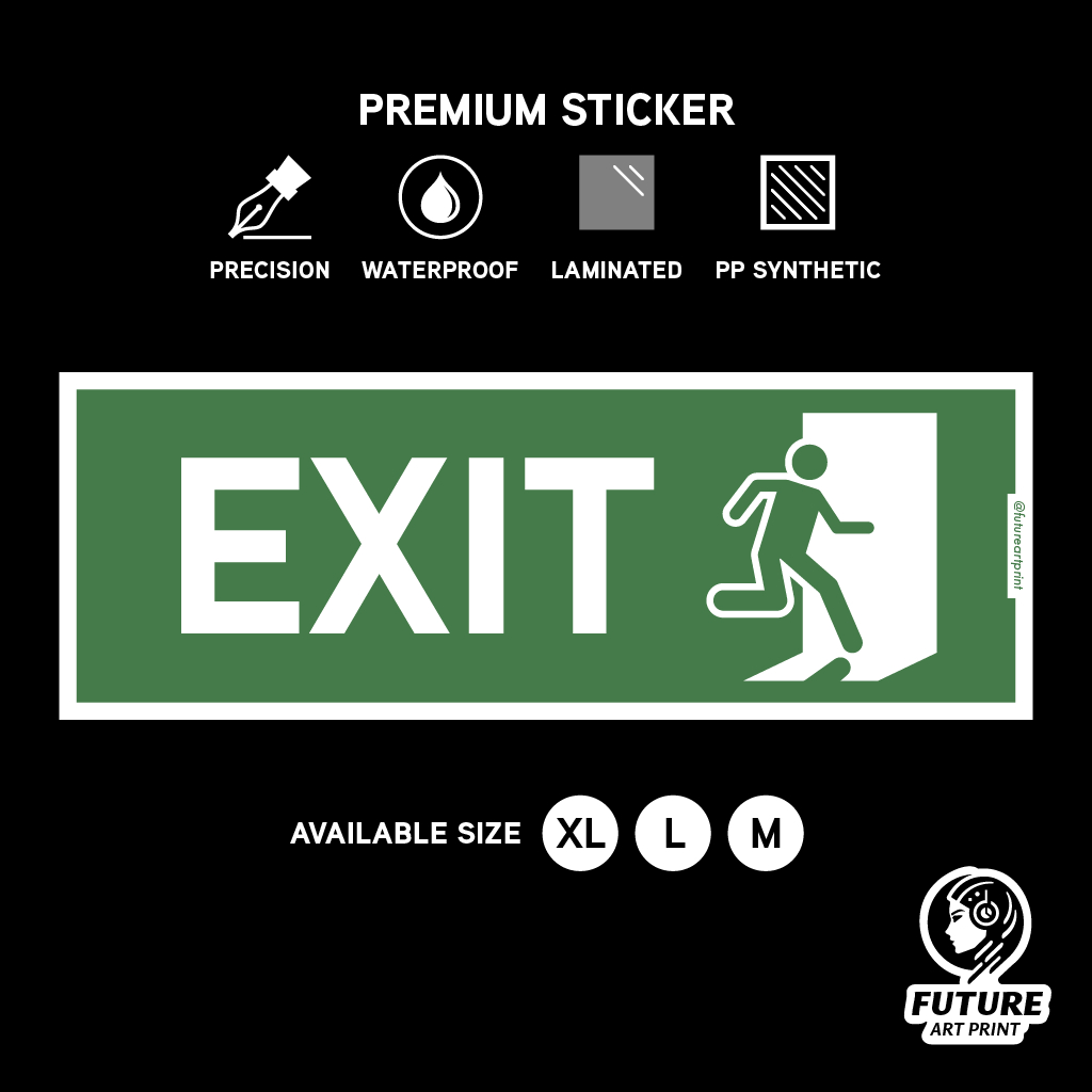 Exit. Premium Sticker Sign Notice Signage. Go Out Safety. Emergency ...