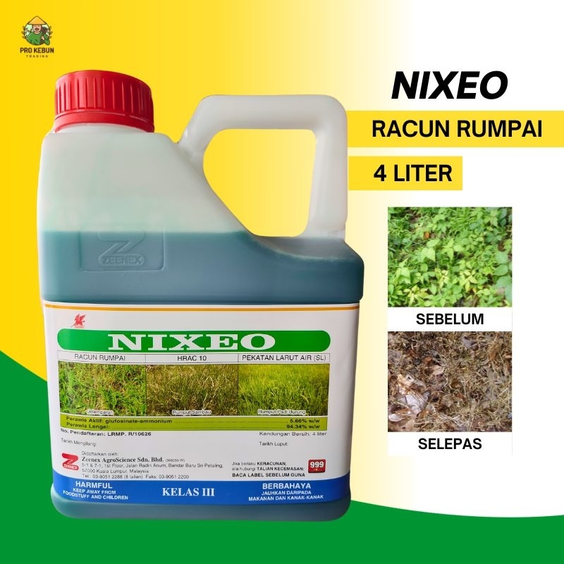 Nixeo 4 Liter Racun Rumput Herbicide Racun Rumput Liar Menghapuskan ...