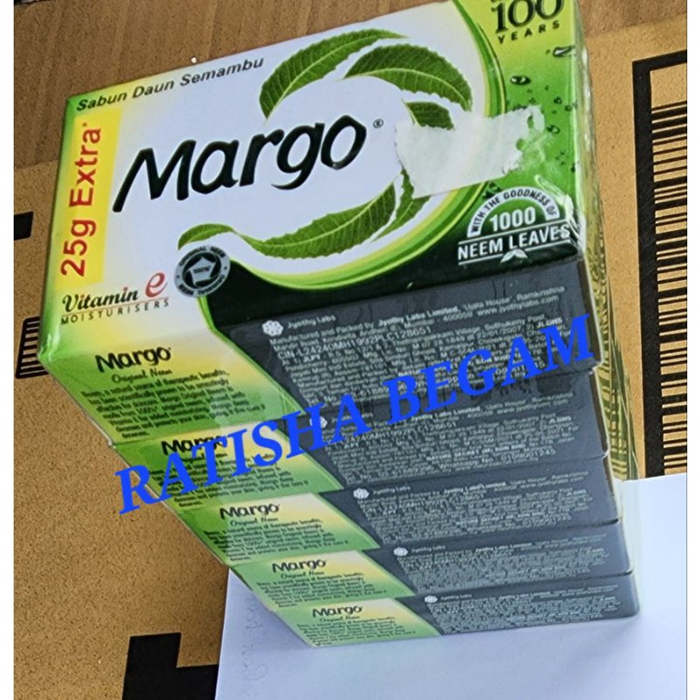 Margo 100% Original 100g x 5pcs Neem Soap Vitamin E Moisturisers ...