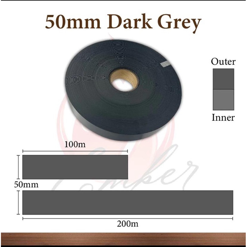 PVC Edging Banding Sisi Papan Kulit Papan Pagar Hijau Dawai (50mm x ...