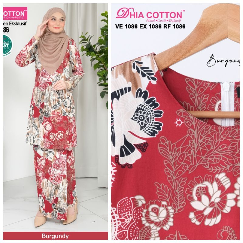 (2) KOLEKSI BAJU KURUNG MODEN EKSKLUSIF DHIA COTTON (SIZE XS HINGGA 4XL ...