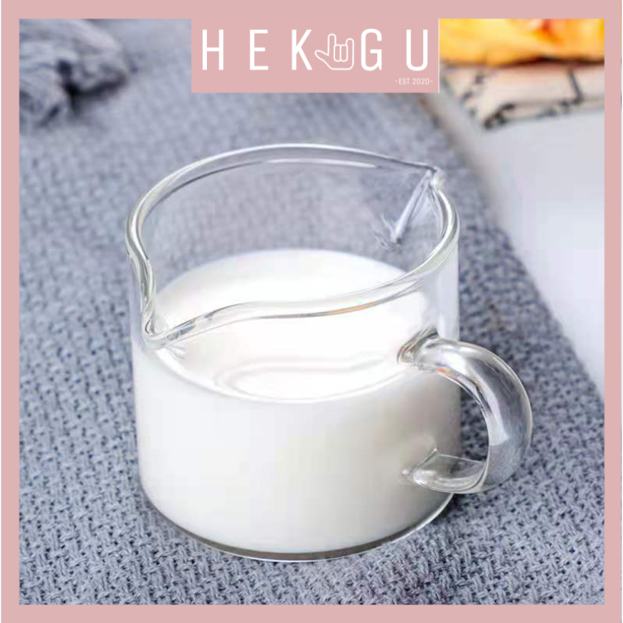 [READY STOCK] 100ml Double Mouth Milk Beaker Jug Small Glass Espresso ...
