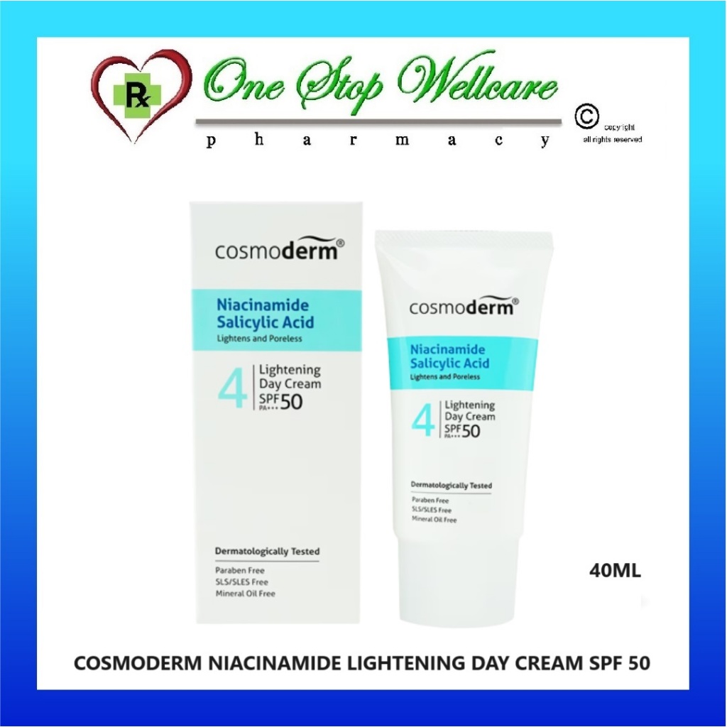 COSMODERM NIACINAMIDE SALICYLIC ACID LIGHTENING DAY CREAM SPF 50 40ML ...