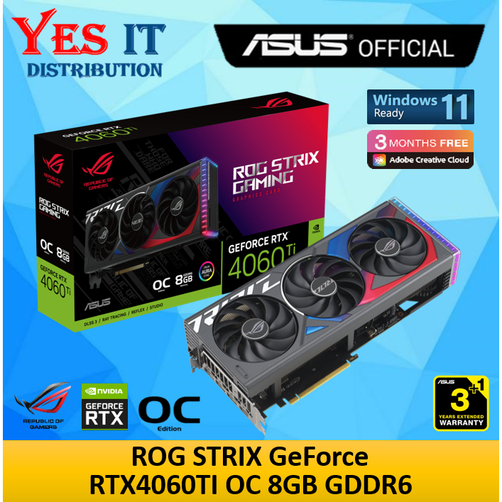ASUS ROG STRIX GEFORCE RTX 4060TI GAMING OC EDITION 8GB / 16GB GDDR6 ...