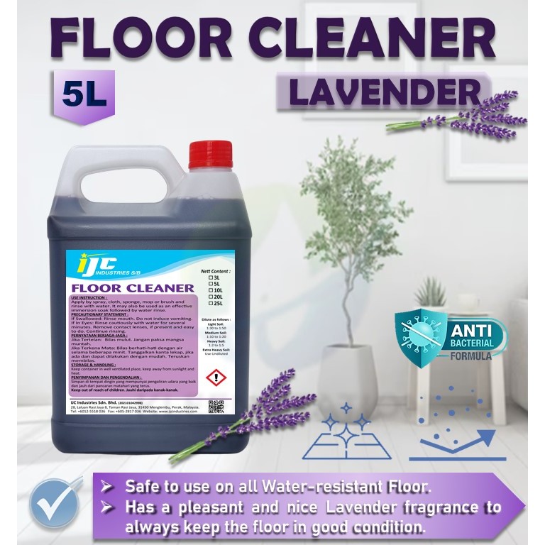 Floor Cleaner Rose / Lavender Liquid / 5L / Antibacterial / Floor ...