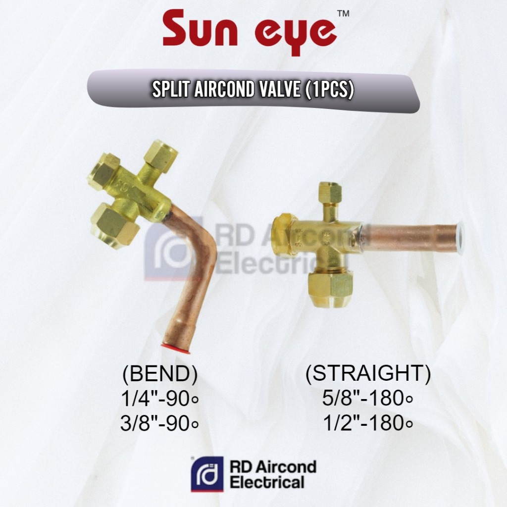 RD AIRCOND - SPLIT AIRCOND VALVE 1/4" 3/8" 1/2" 5/8" [SUN EYE] | Shopee ...