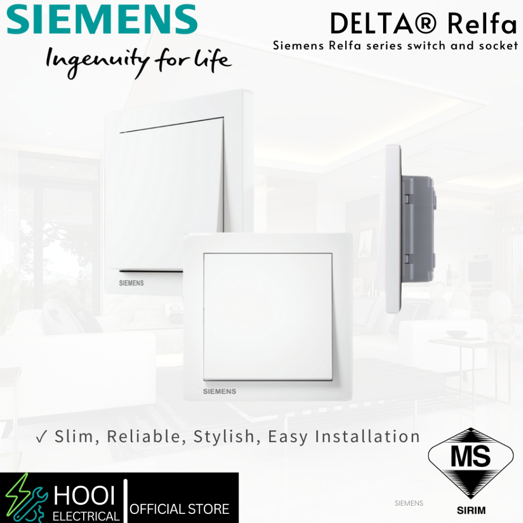 SIEMENS DELTA® Relfa Series Switches & Socket Outlet [Sirim Approved] | Shopee Malaysia
