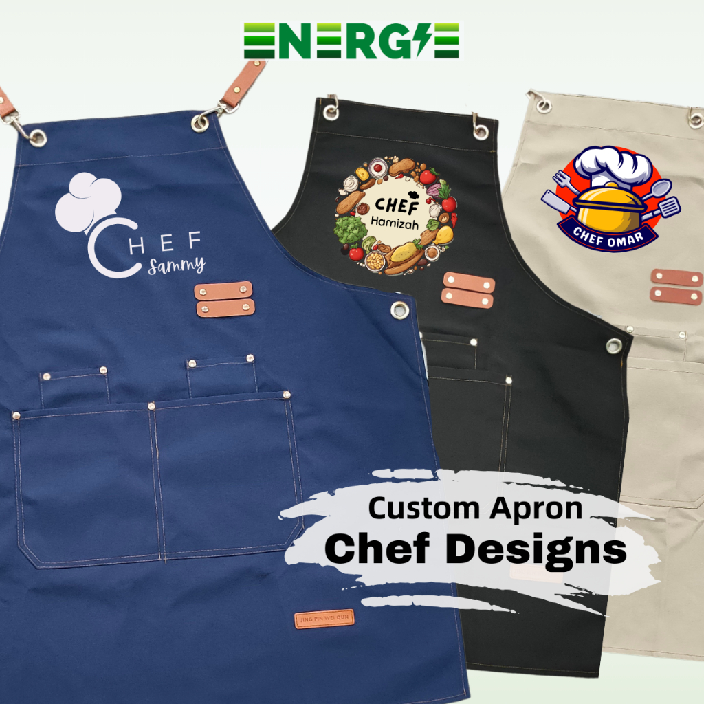 ENERGIE Chef Apron Kitchen Apron Chef Apron Custom Name Custom Apron ...