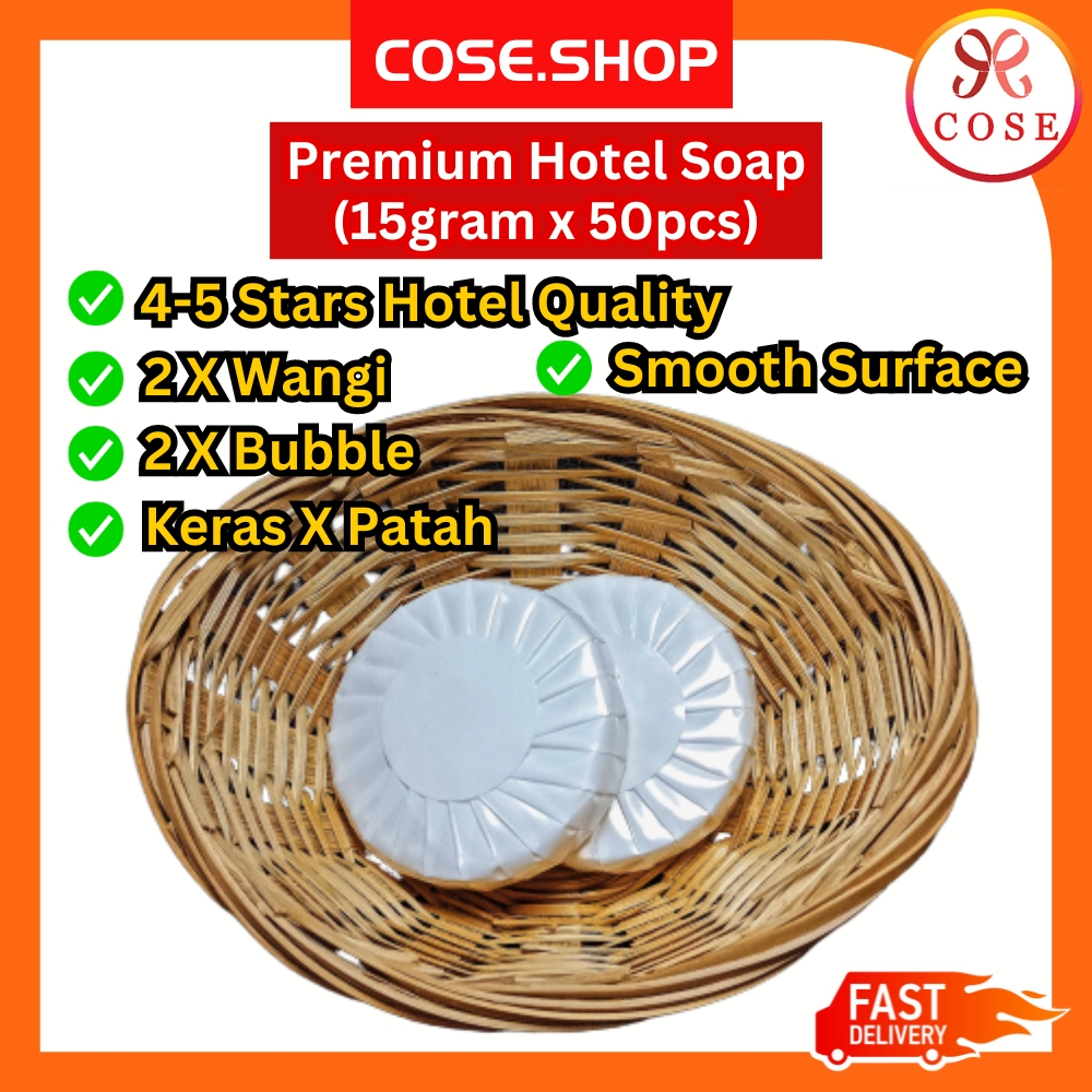 COSE (100pcs)15g, 20g Round Budget Hotel Soap Homestay Bath Soap Sabun ...