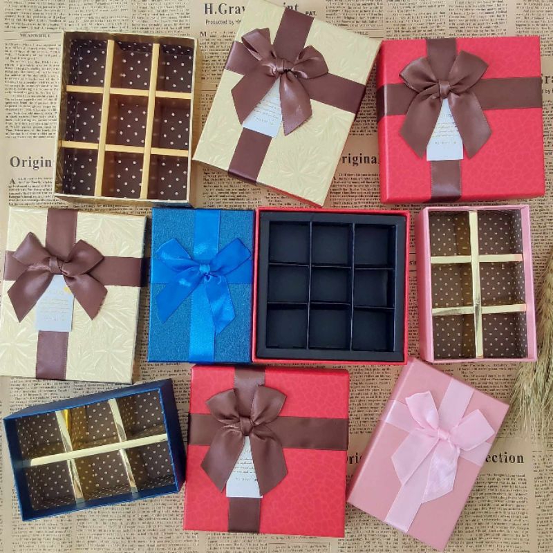 Chocolate empty box 6 grids 9 grids 巧克力空盒子 6格 9格 | Chocolate Gift box ...