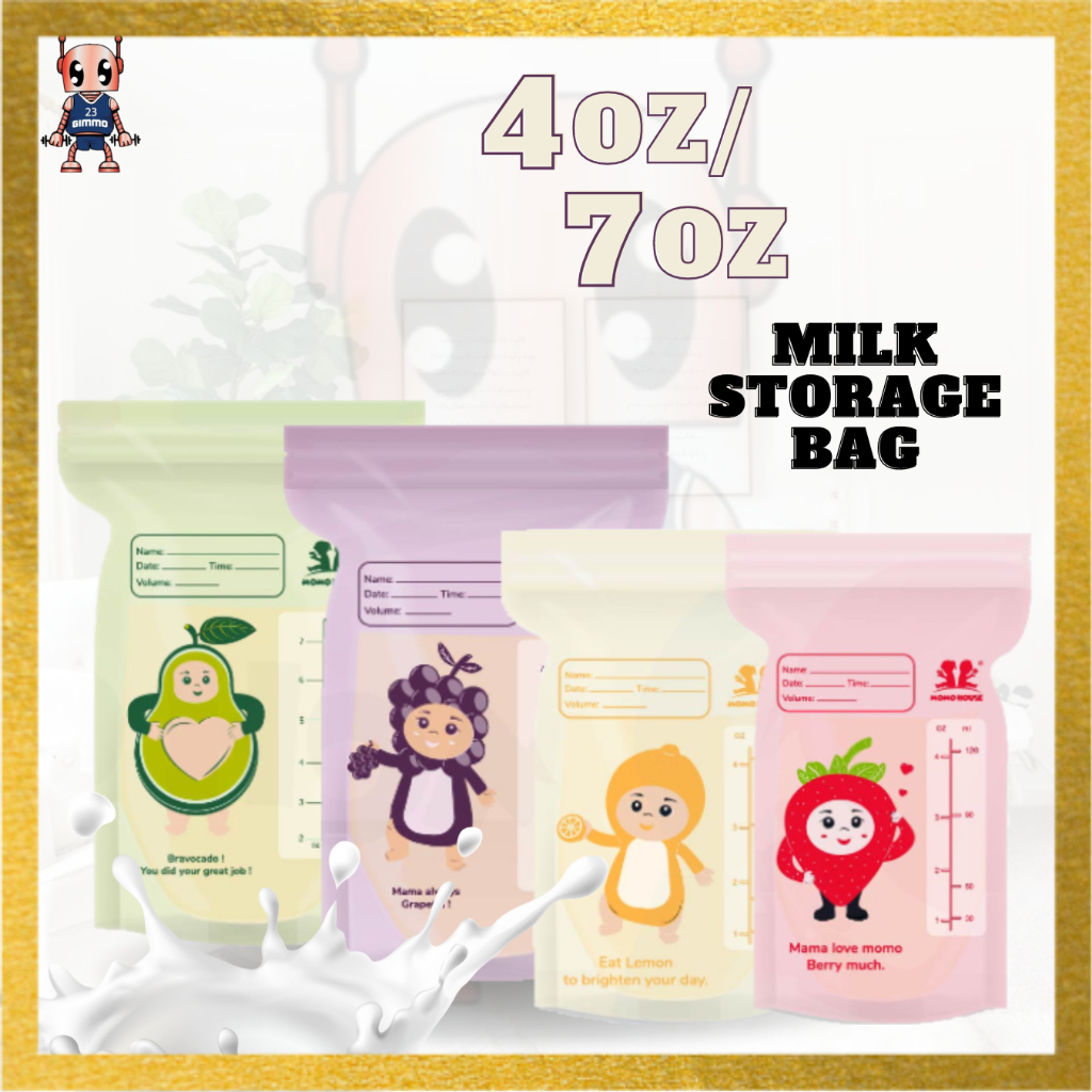 GIMMO Double Ziplock Breast milk Storage Bag 4oz/7oz (30 Pcs) Bag Susu ...