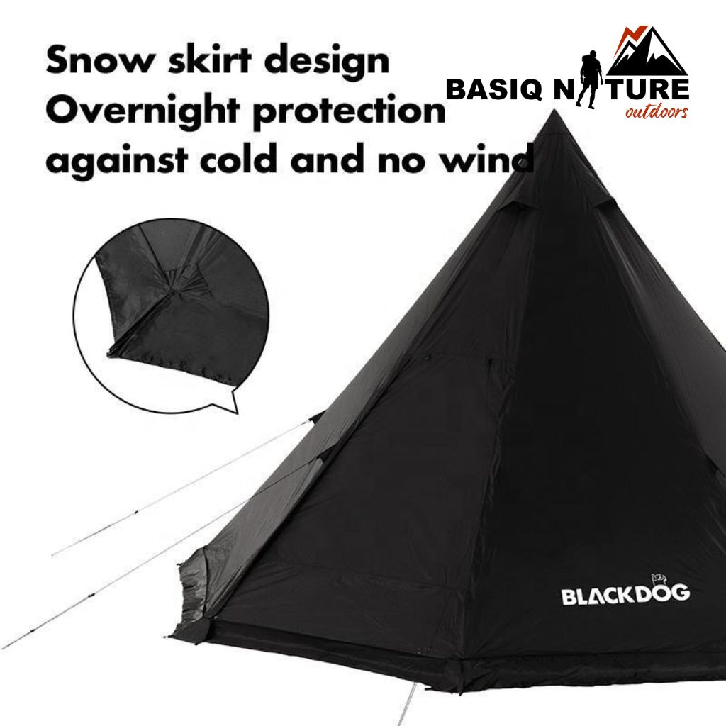 BasiqNature Blackdog Outdoor Camping Tent Hexagonal Indian Pyramid Tent black camp | Shopee Malaysia