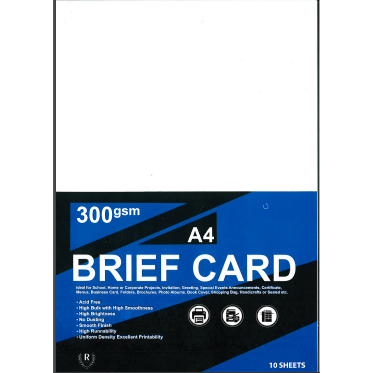 BRIEF CARD 300 GSM A4 Ivory Paper Ivory Sheet Set Of 10 Sheet | Shopee ...