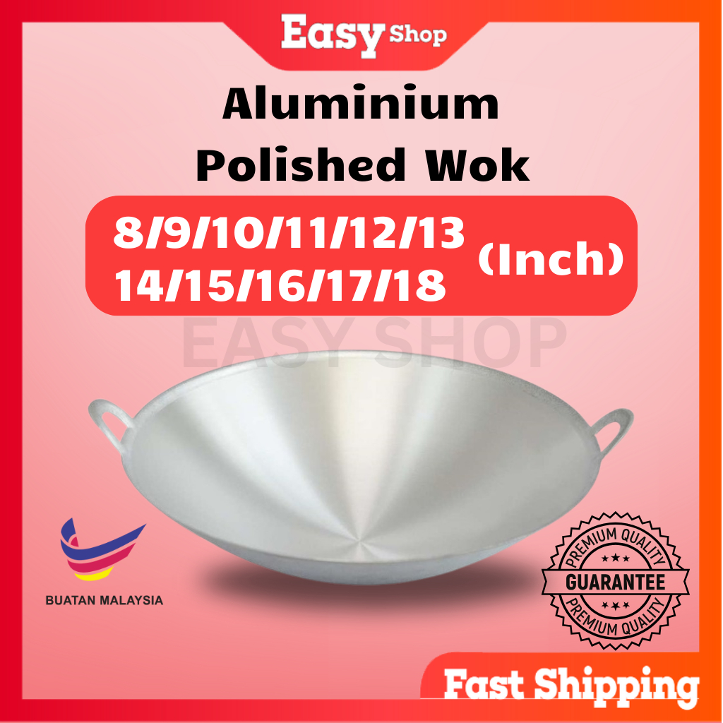 EASY Wok 8-18 Inch Wok Aluminium Double handle Stir Fry Pans Kuali ...