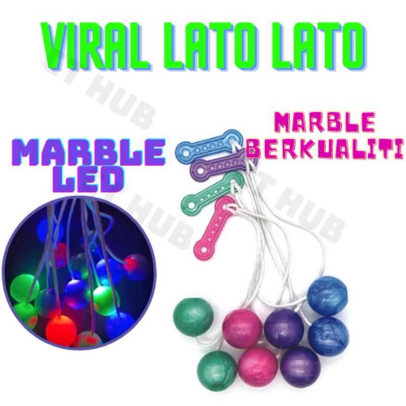 [BERKUALITI] BORONG Viral Lato Lato Marble LED Pro Clackers Bola Katto ...