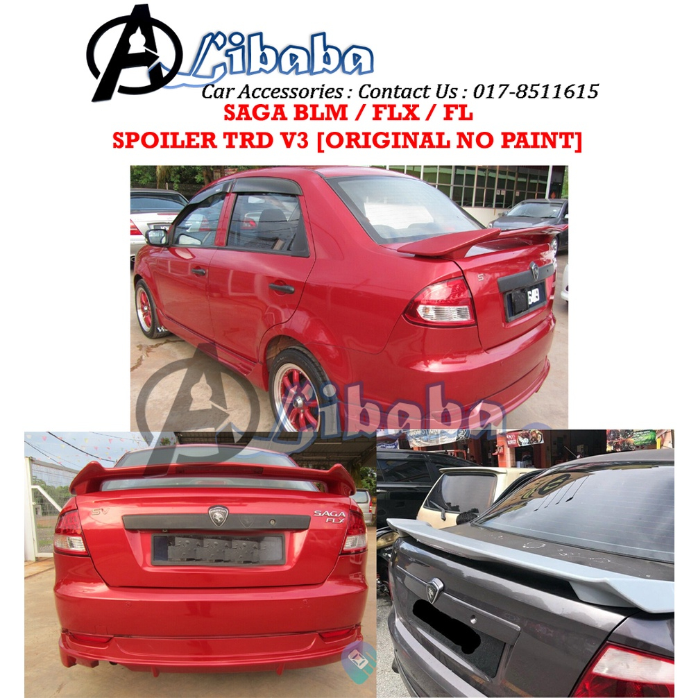 PROTON SAGA BLM FLX FL TRD V3 SPOILER WITH LED THIRD BRAKE LIGHT ...