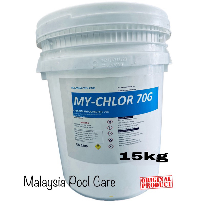 Chlorine Klorin 15KG MY-CHLOR 70% Granules / Calcium Hypochlorite 70% ...
