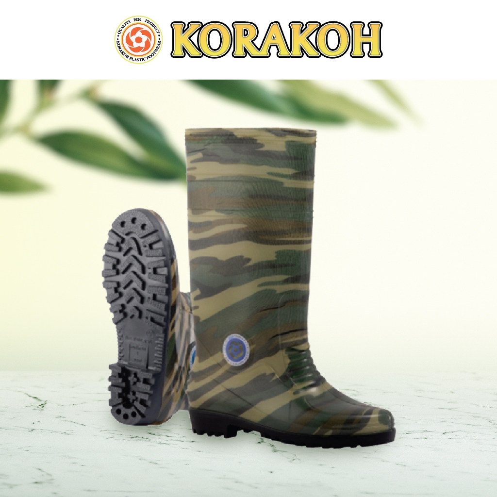 KORAKOH R 7000 Multi-Color Series Unisex High-Cut PVC Rain Boots With Lining / Water Boots / But ...