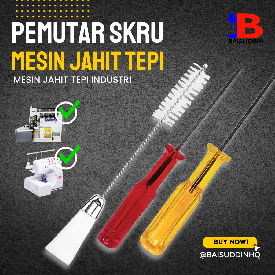 Pemutar Skru dan Berus Mesin Jahit tepi / Screw Driver Allen Key ...
