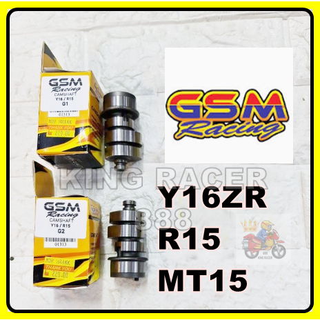GSM RACING CAMSHAFT G1/ G2 for Y16ZR / MT15 / R15 100% ORIGINAL CAM Y16 ...